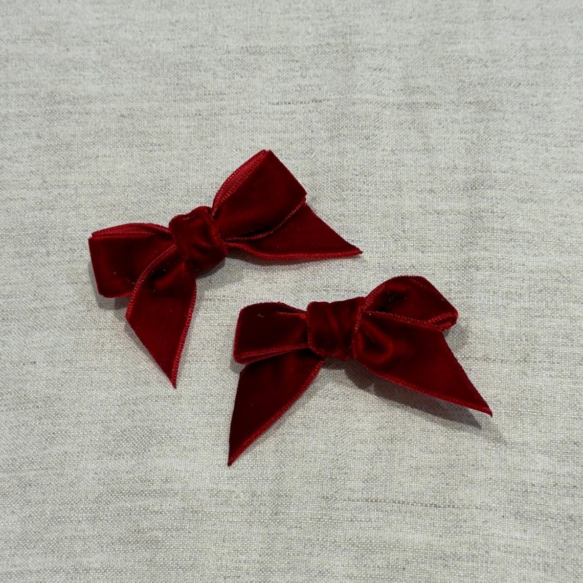 Mini Red Velvet Bow Pair, Christmas Hair Bows, Hair Accessories for ...