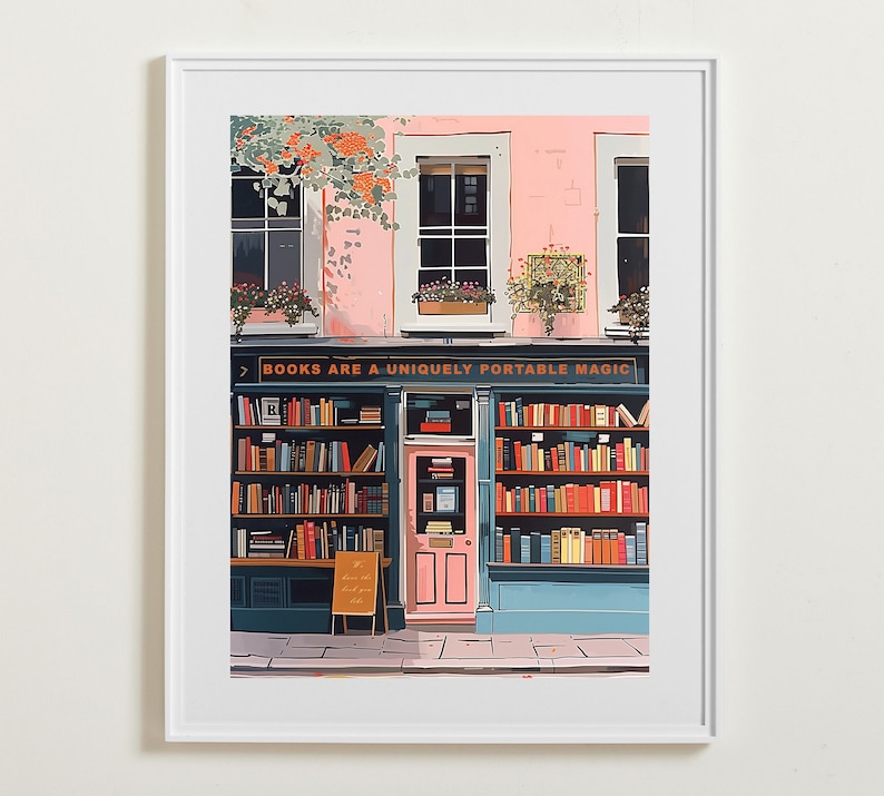 London Bookshop Wall Art, Bookshop PRINTABLE, Book Poster, Reading Art ...