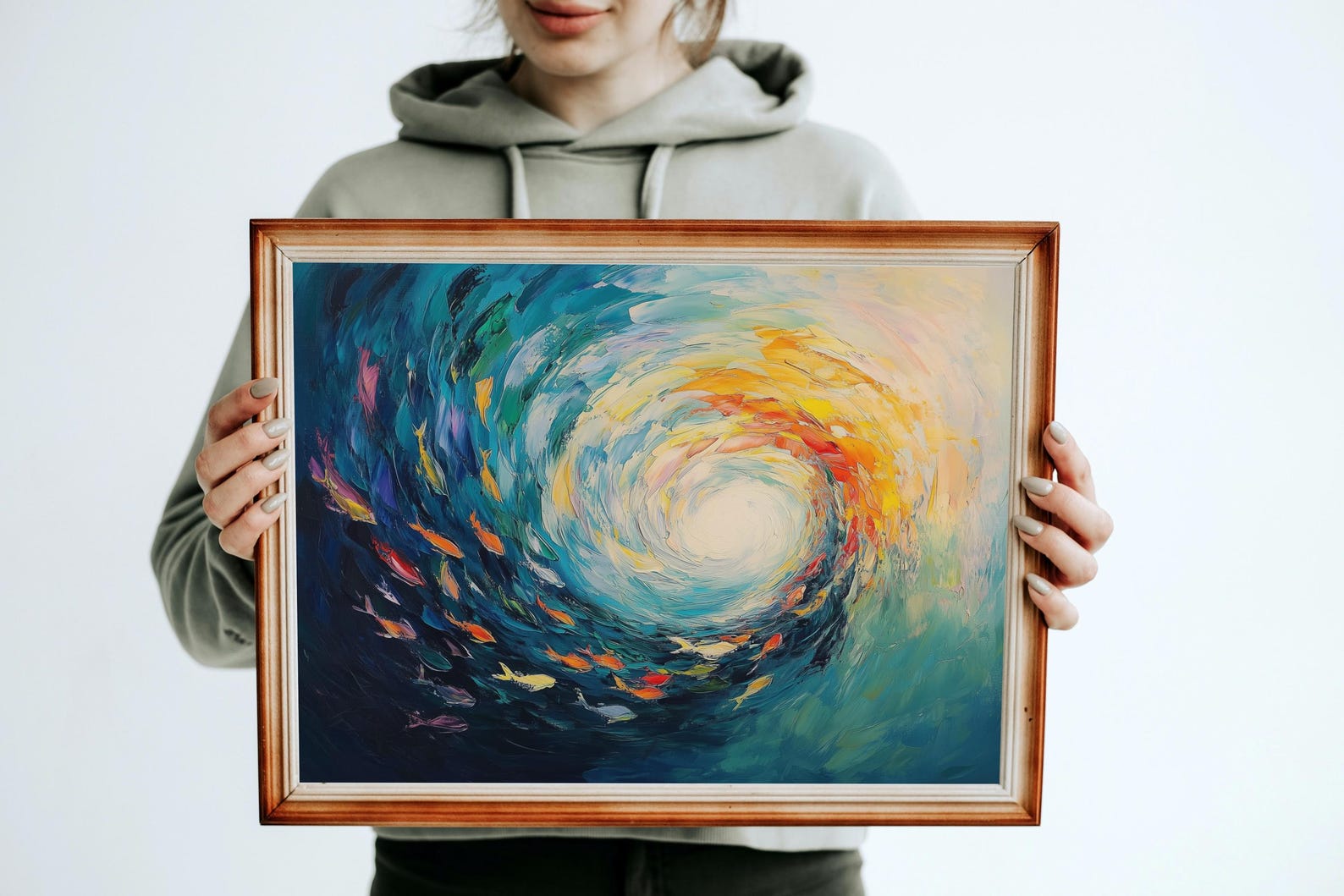 Fish Swarm Printable Wall Art, Vintage Print, Trendy Room Decor ...