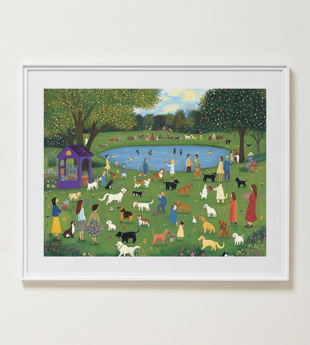 Dog Park Wall Art, Wildflower Botanical, Floral Poster, Spring ...