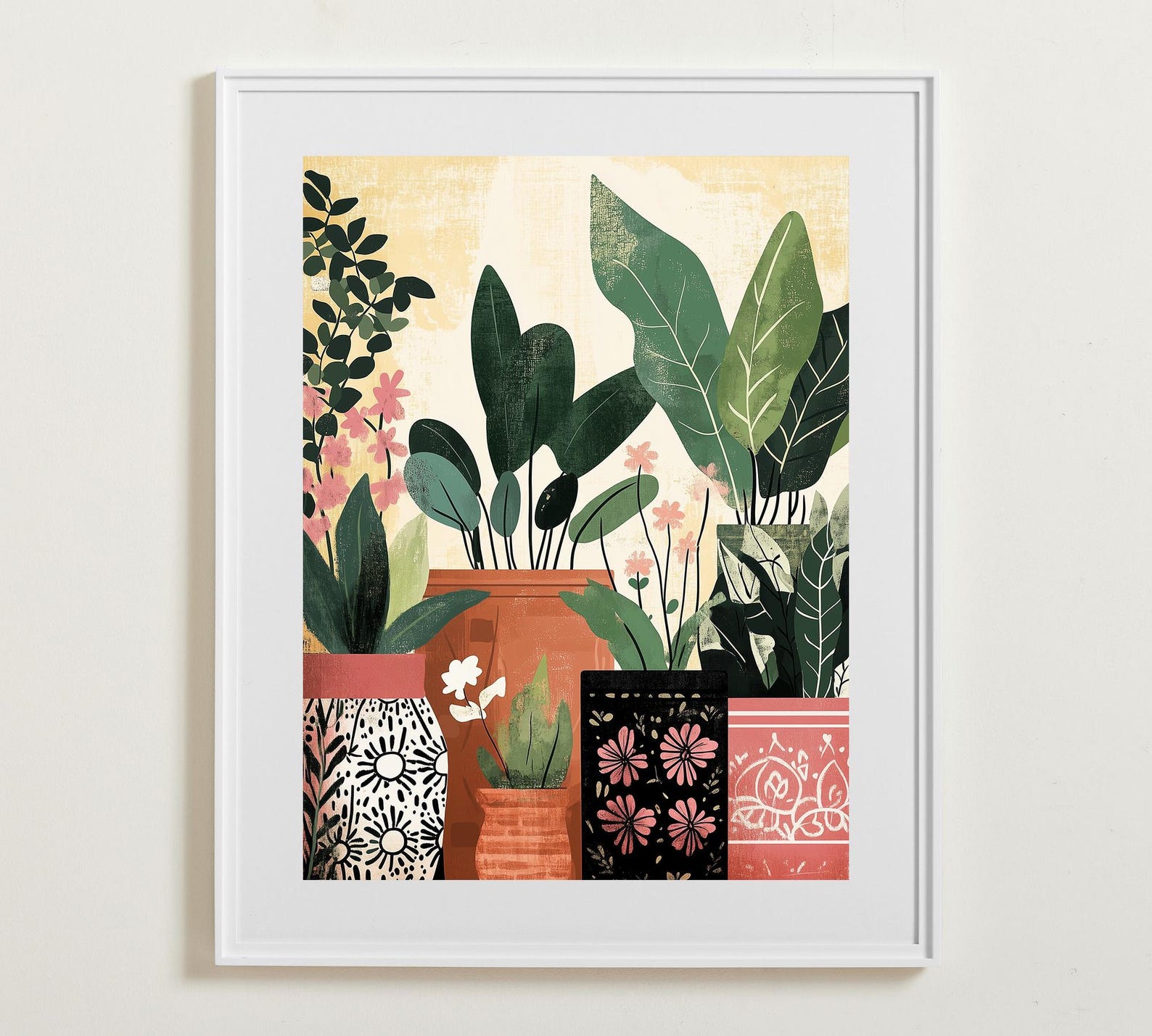 Boho Bud Antique Vases Wall Art, Botanical Plant Printable,cottage Core ...