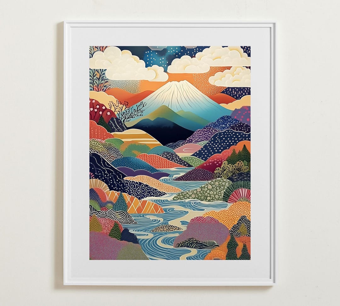Mount Fuji Wall Art, Yayoi Kusama Japanese PRINTABLE, Landscape Poster ...