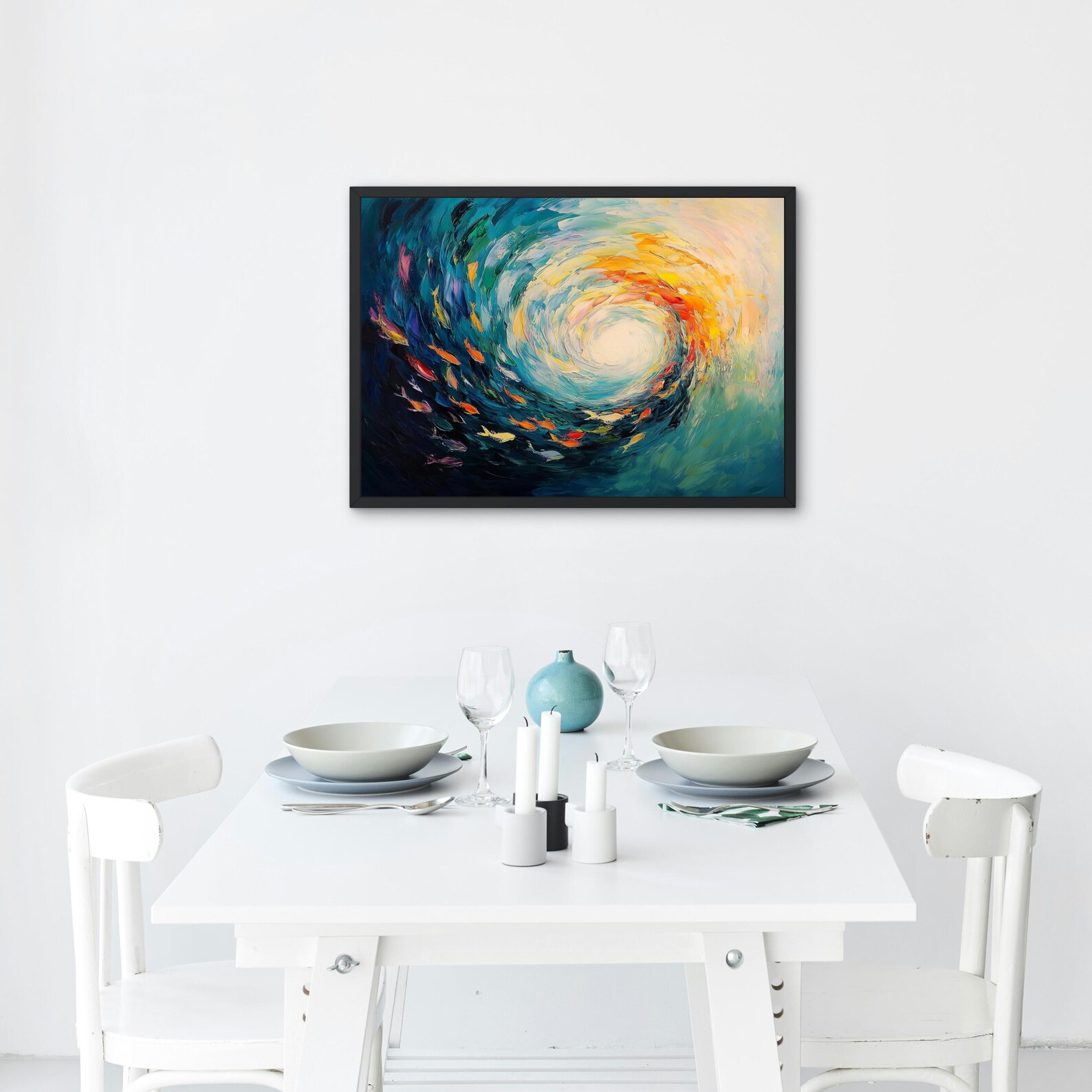 Fish Swarm Printable Wall Art, Vintage Print, Trendy Room Decor ...