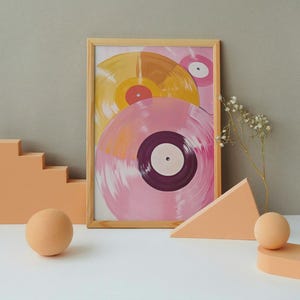 Pastel Vinyl Record Wall Art: Trendy Music Room Decor (printable) - Etsy