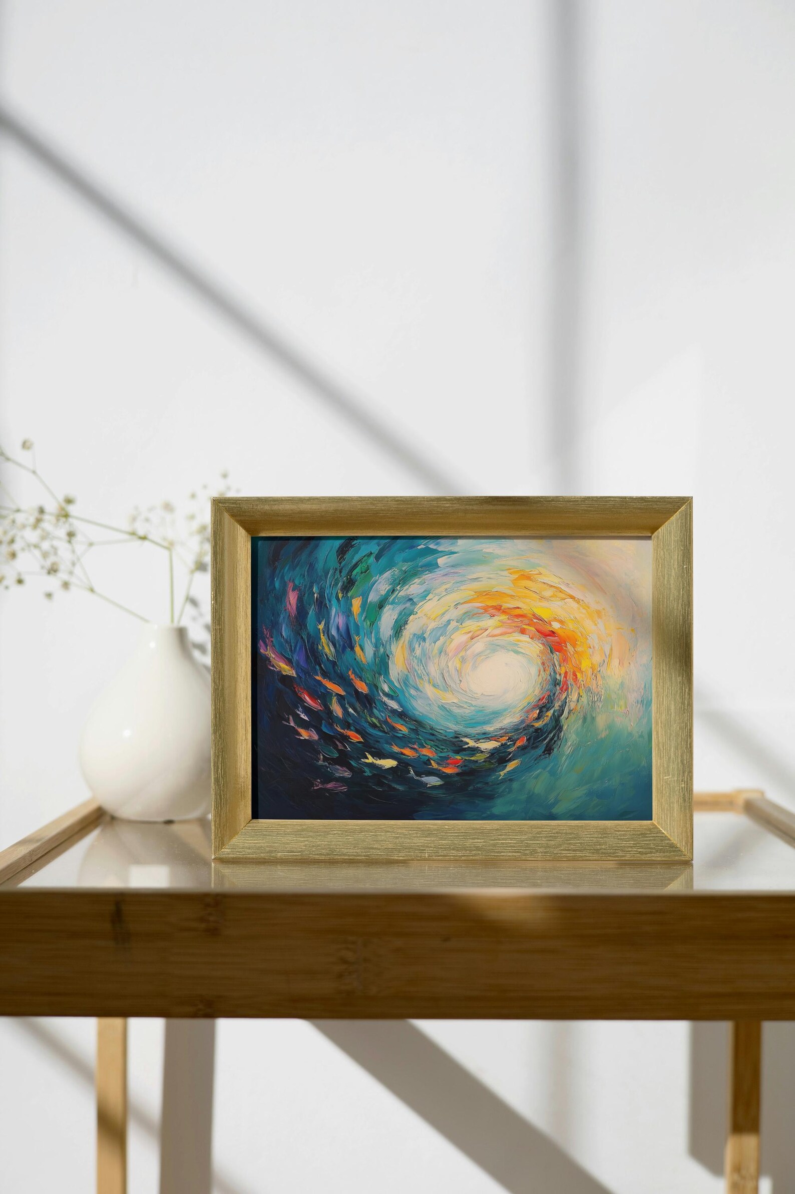 Fish Swarm Printable Wall Art, Vintage Print, Trendy Room Decor ...