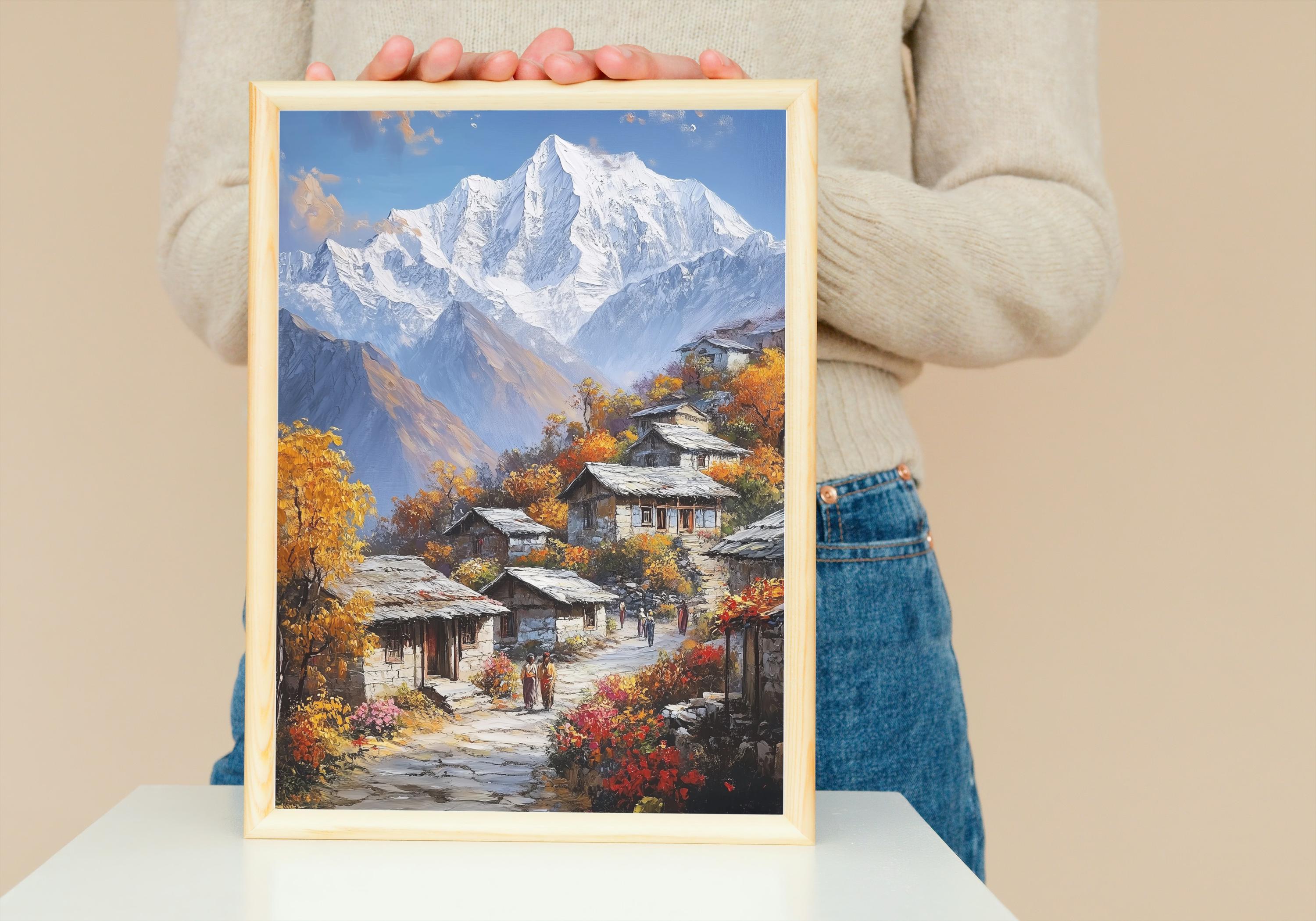 Annapurna Nepal Print: Ghandruk Village Himalayan Art (digital Download ...
