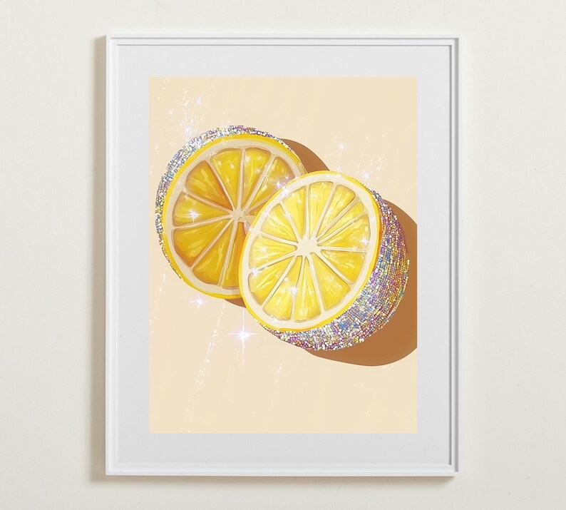 Disco Fruit Print Set: Kitchen Decor, Funny Food Art (digital Download ...
