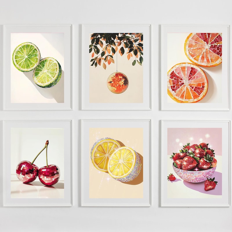 Disco Fruit Poster Set - Etsy UK
