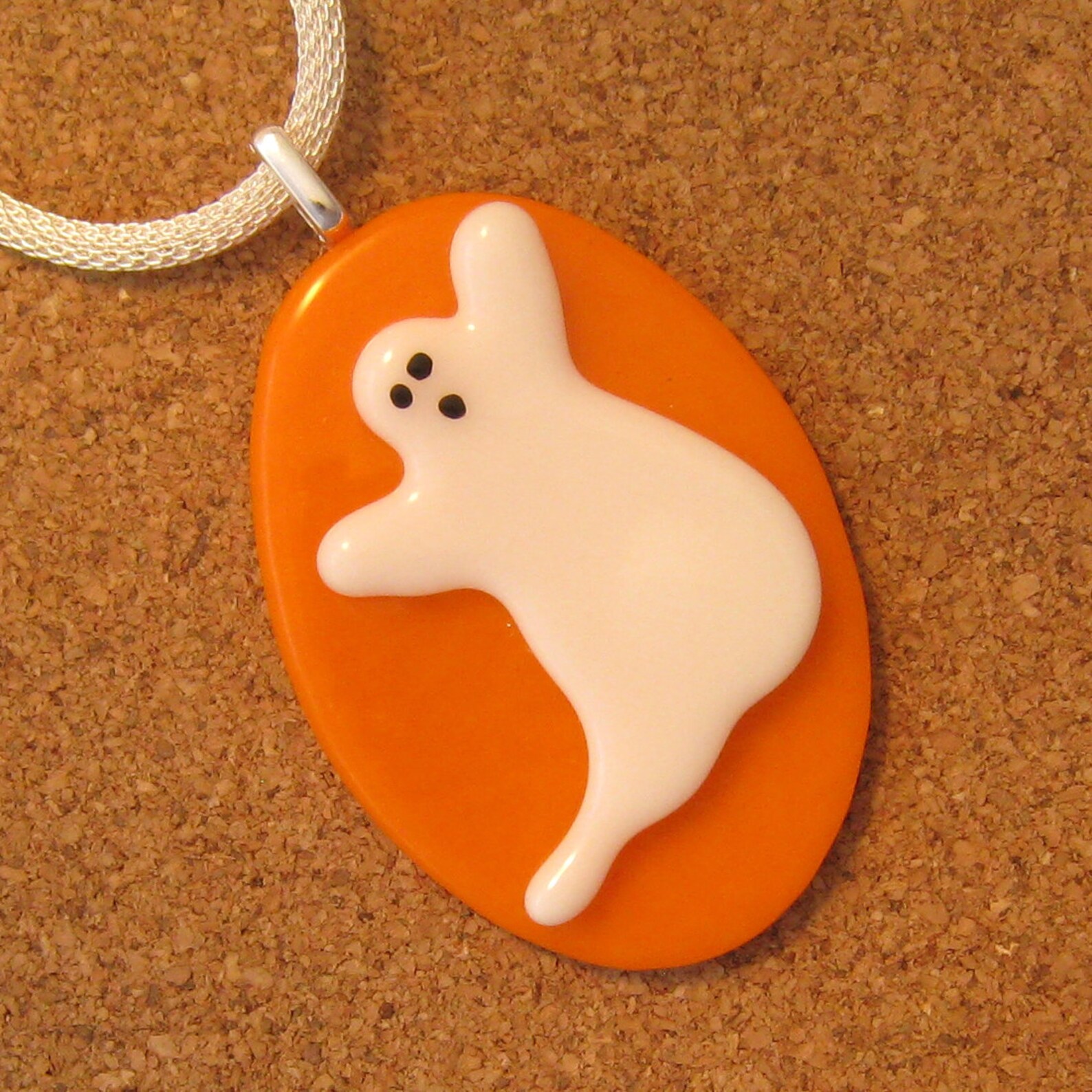 Fused Glass Pendant Ghost Pendant Halloween Jewelry - Etsy