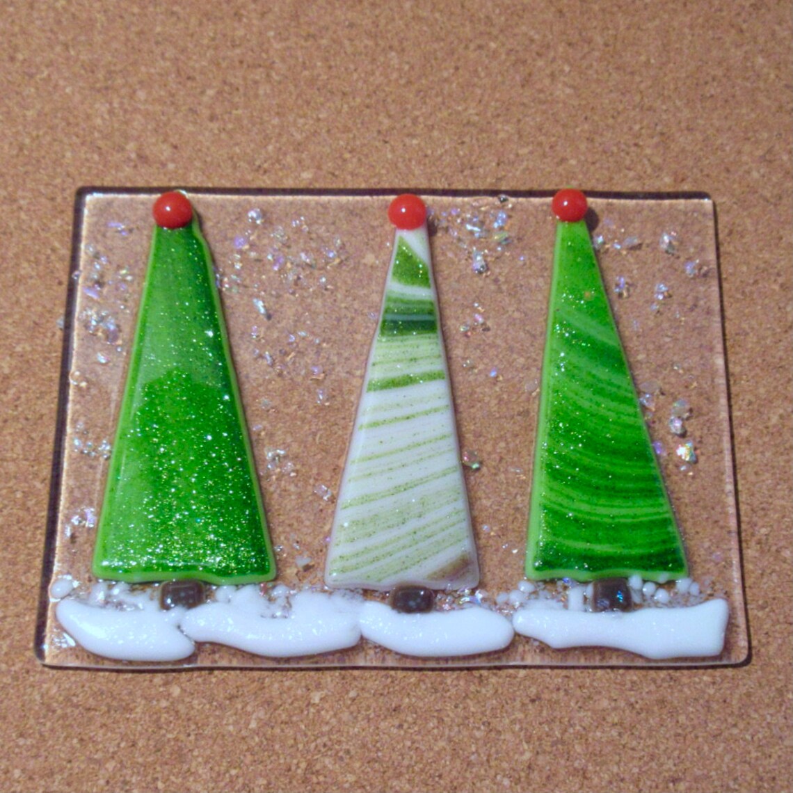 Fused Glass Tree Scene Fused Glass Christmas Scene Tree - Etsy