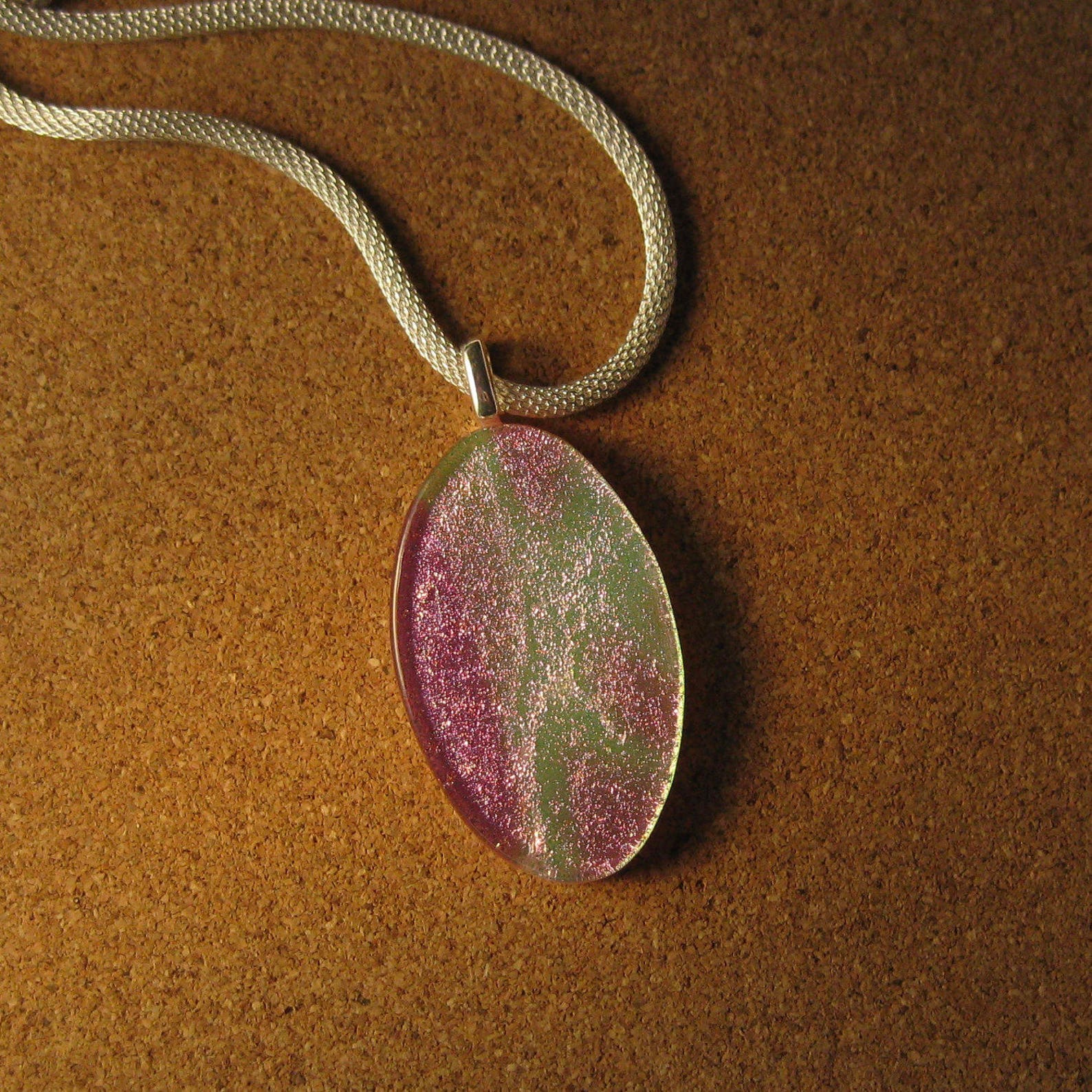 Pink Dichroic Pendant Fused Glass Pendant Dichroic Jewelry - Etsy