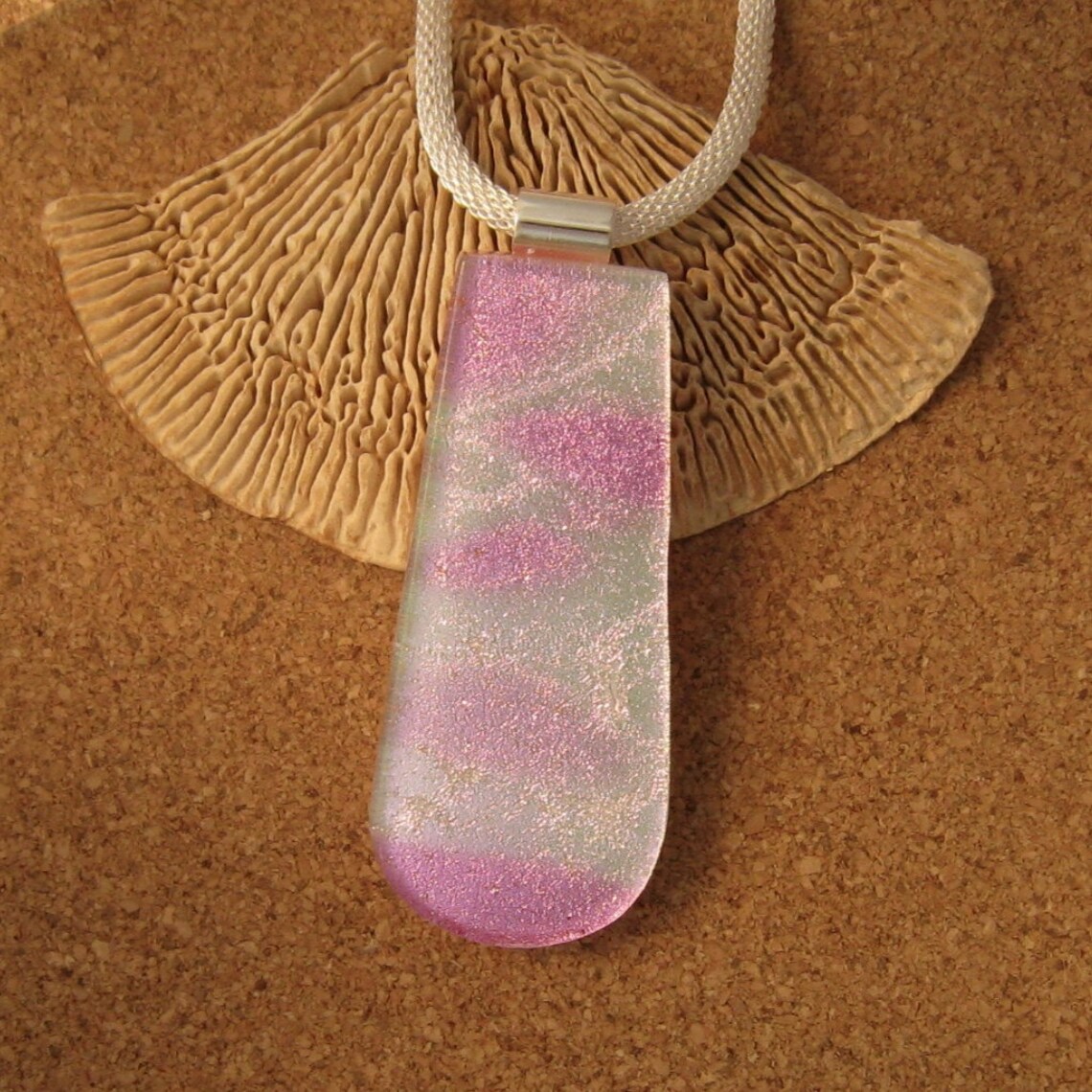 Pink Dichroic Pendant Fused Glass Pendant Dichroic Jewelry - Etsy