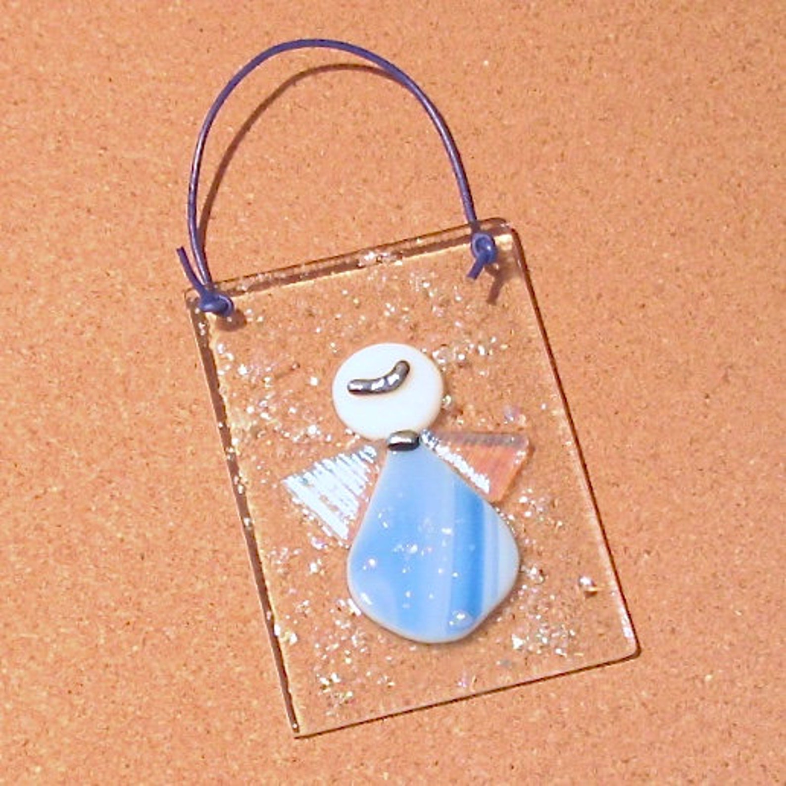 Fused Glass Angel Ornament - Fused Glass Angel Sun Catcher -dichroic ...