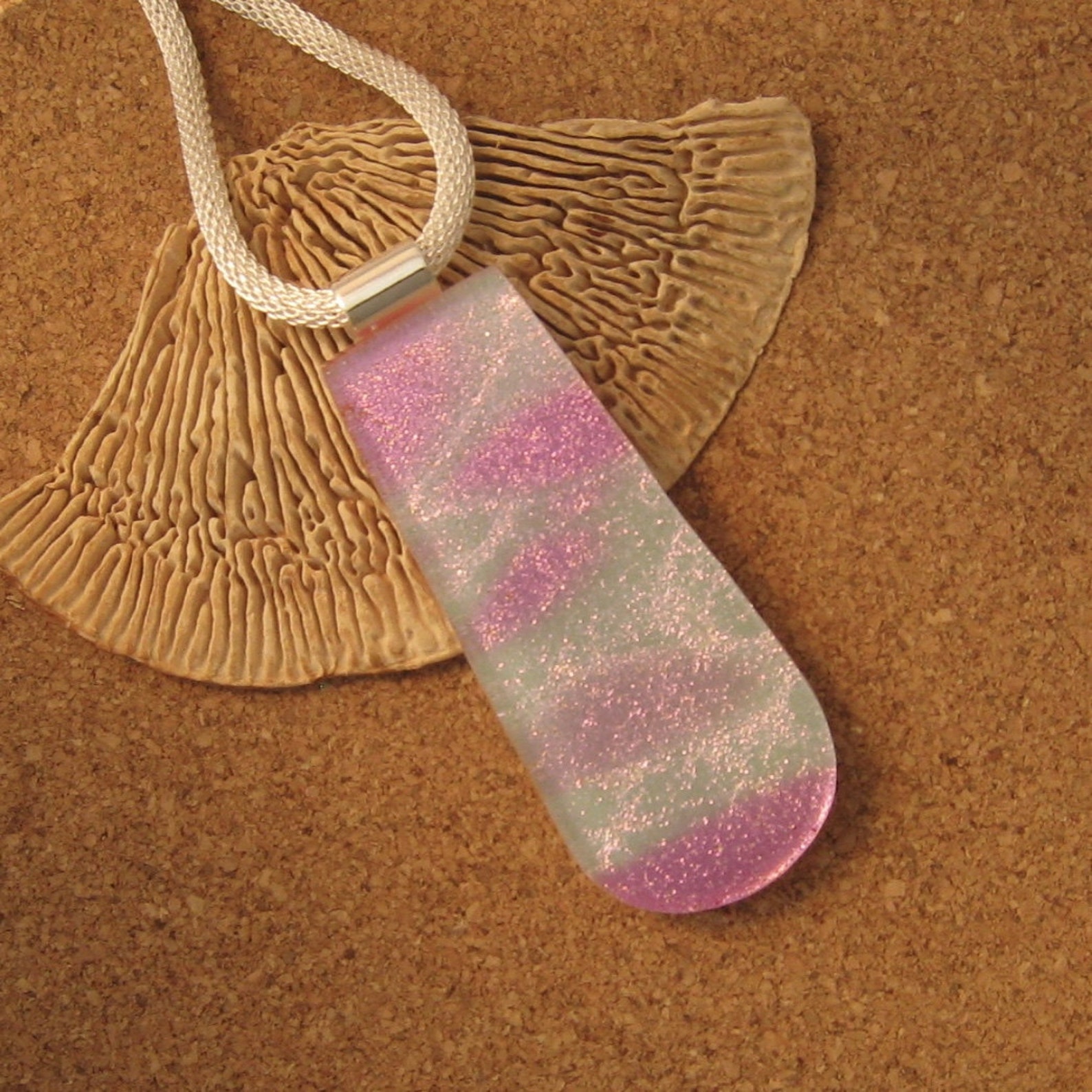 Pink Dichroic Pendant Fused Glass Pendant Dichroic Jewelry - Etsy