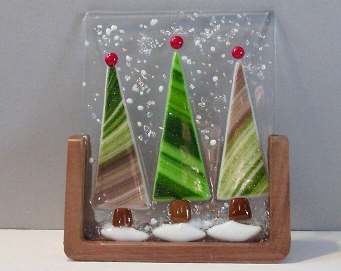Fused Glass Tree Scene, Fused Glass Christmas Scene, Fused Glass Slim ...