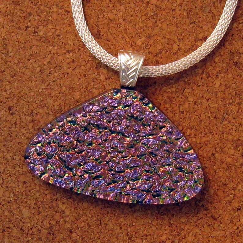 Dichroic Glass Pendant Fused Glass Pendant Dichroic - Etsy