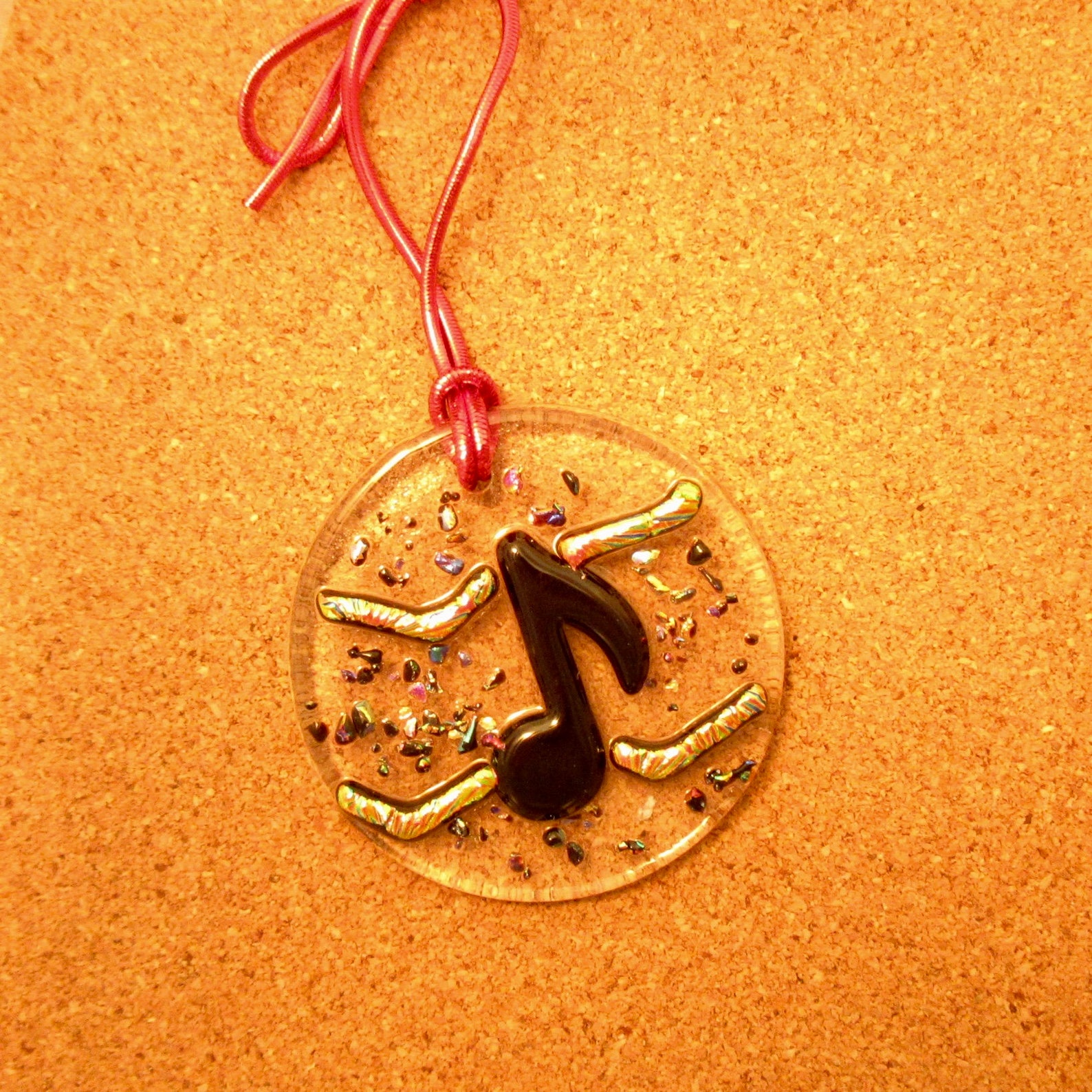 Fused Glass Musical Note Ornament - Music Teacher Gift - Fused Glass ...