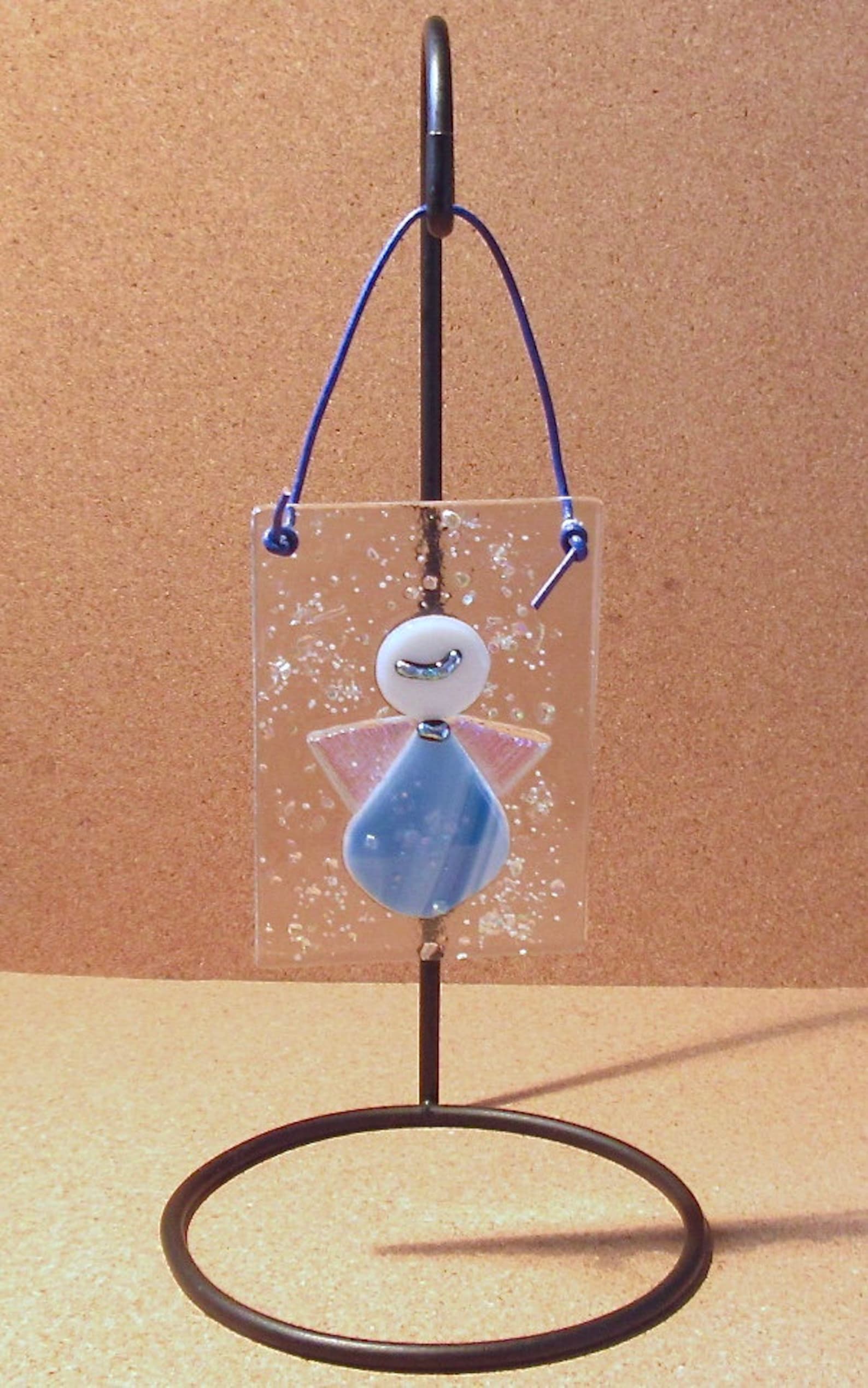 Fused Glass Angel Ornament - Fused Glass Angel Sun Catcher -dichroic ...