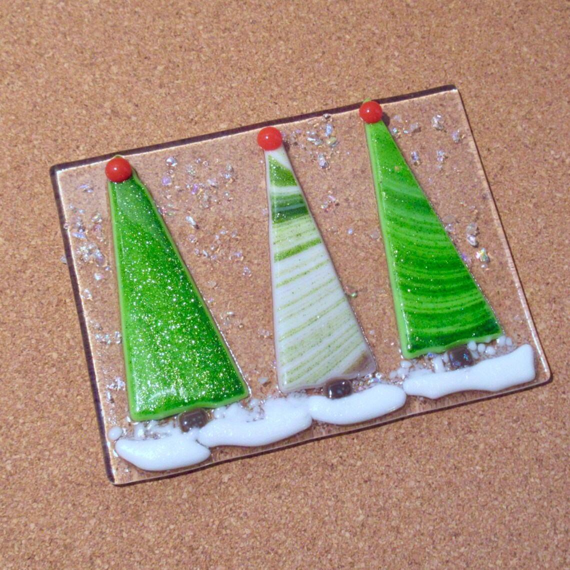 Fused Glass Tree Scene Fused Glass Christmas Scene Tree - Etsy