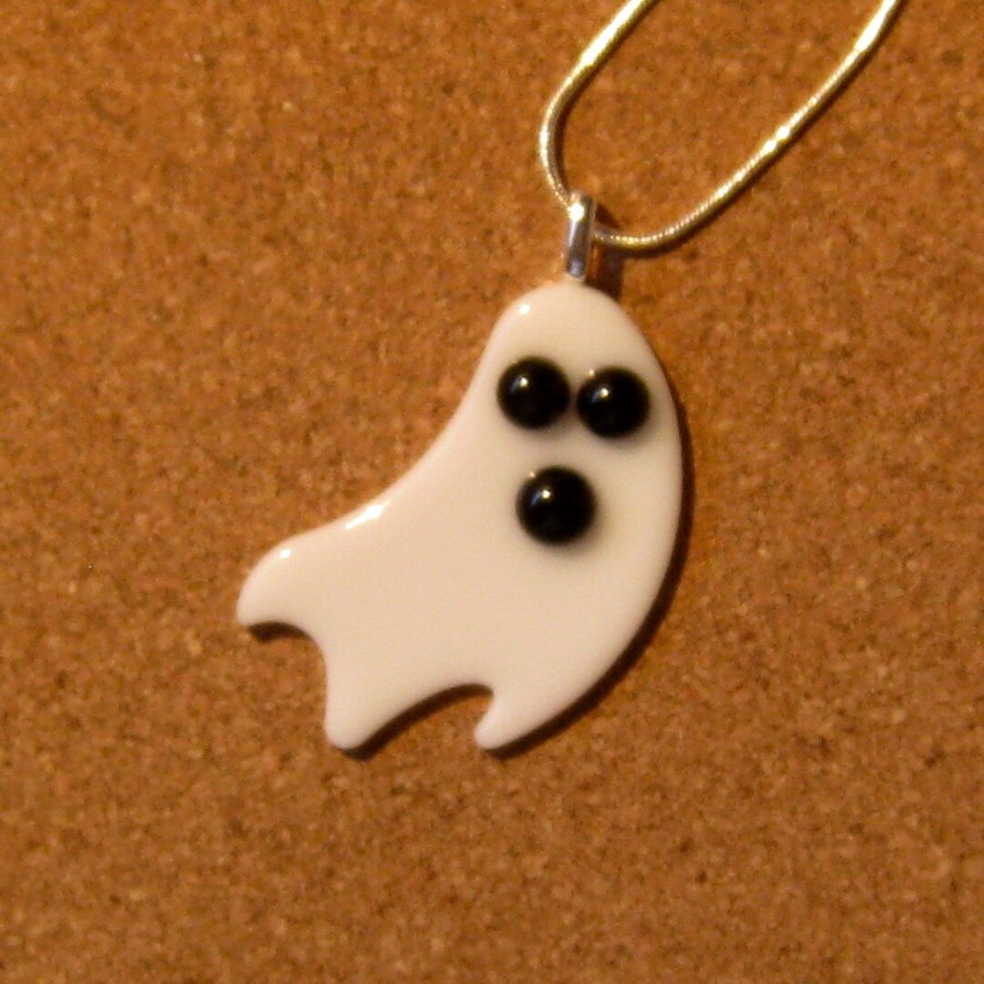 Fused Glass Ghost Pendant Halloween Pendant Ghost Pendant Halloween ...