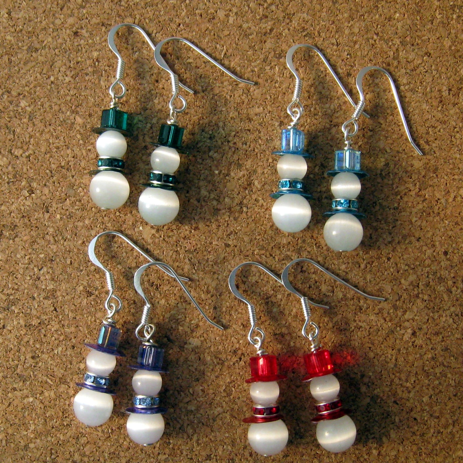 Snowman Earrings Crystal Snowman Earrings Holiday Earrings - Etsy