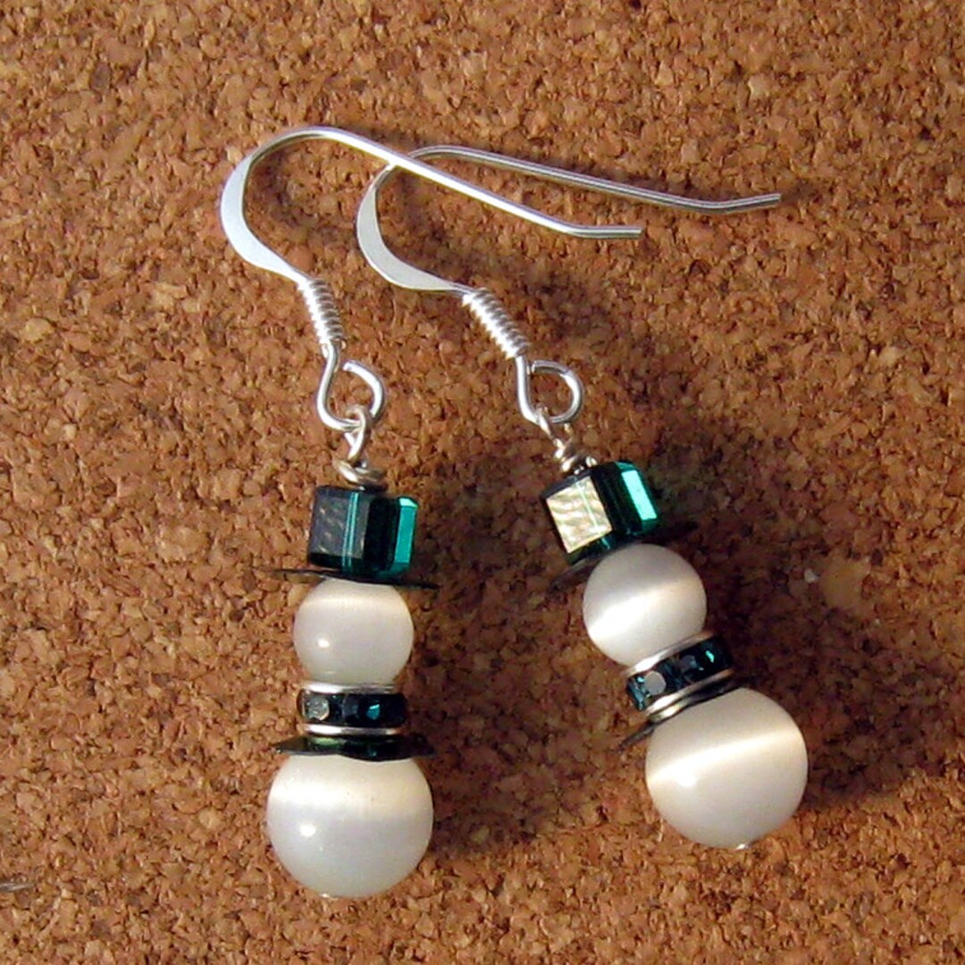 Snowman Earrings - Crystal Earrings - Snowmen Earrings - Holiday ...
