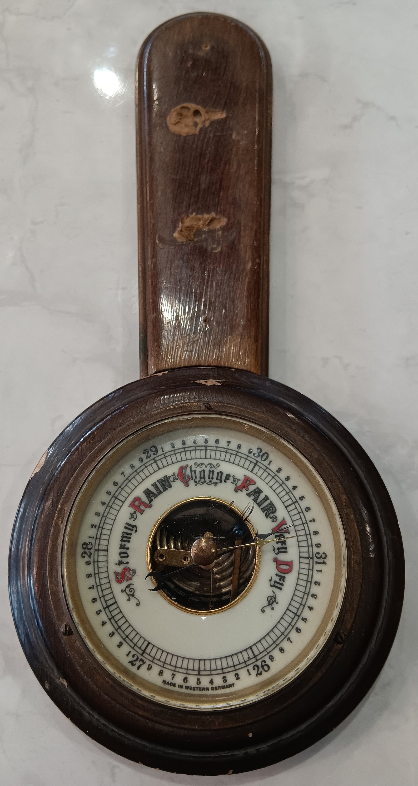 Vintage Brass Wood Barometer Made in Western Germany - Etsy