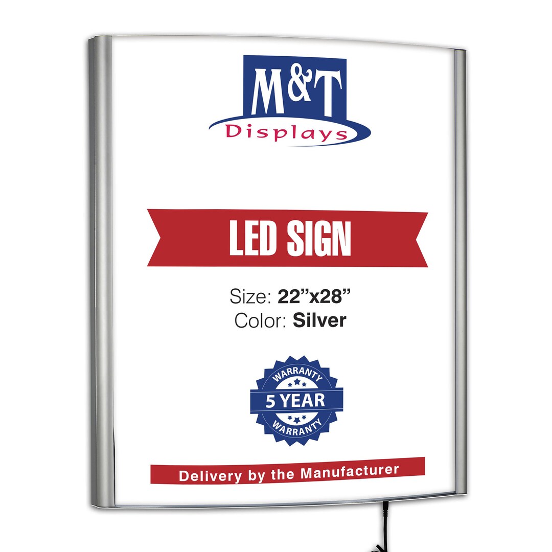 M&T Displays Convex LED Box 22x28/20x30/30x40" Backlit Snap Poster ...