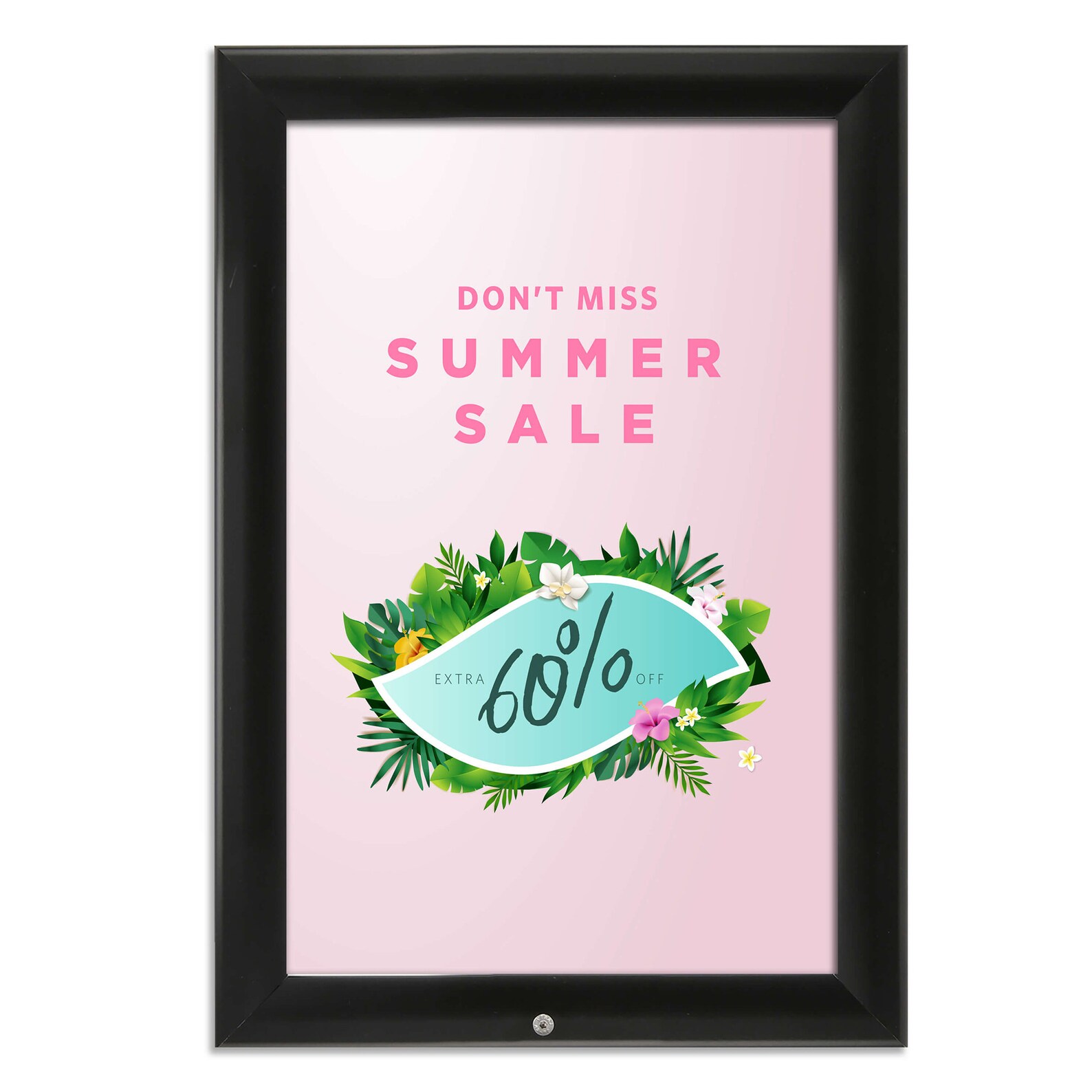M&T Displays Lockable Weatherproof Snap Poster Frame Black Aluminum ...
