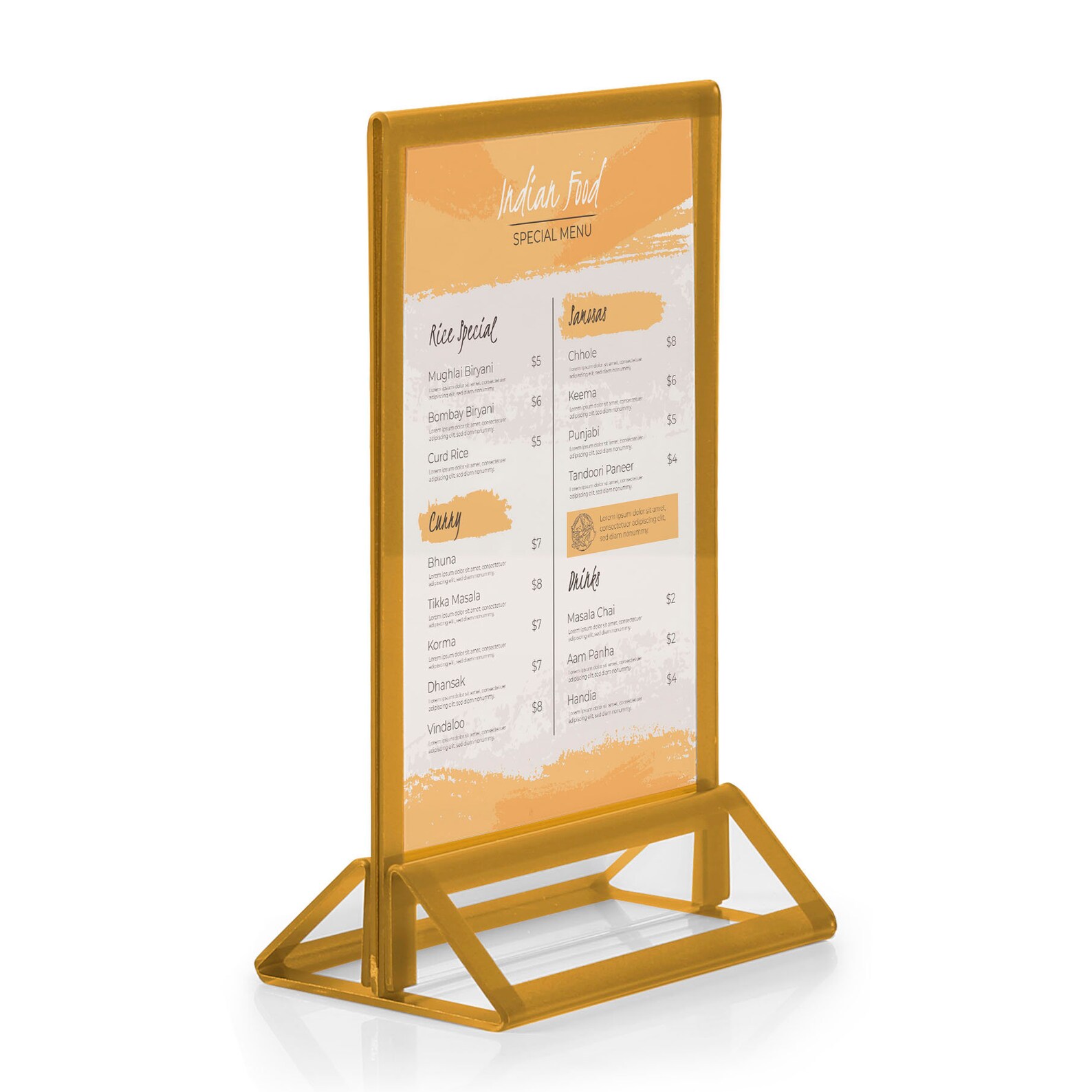 M&T Displays Double Sided Acrylic Sign Menu Holder T Shape Bottom ...