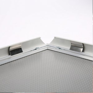 M&T Displays Security Snap Photo Poster Frame, Silver Aluminum, Front Loading, Anti-glare ...