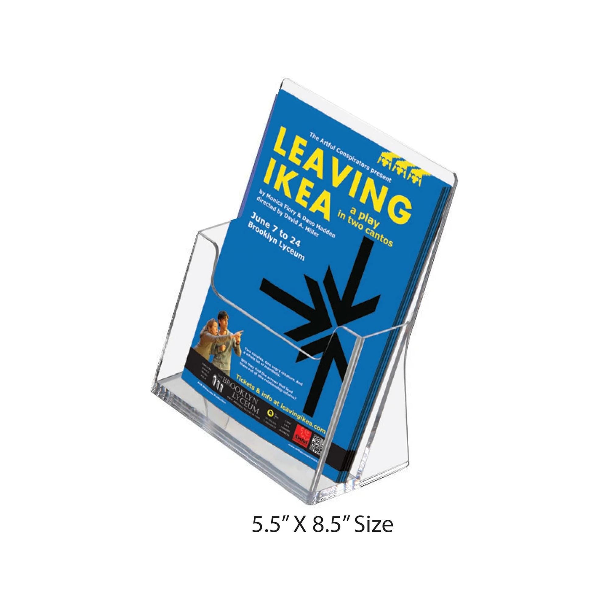 M&T Displays Clear Acrylic Brochure Leaflet Holder 5.5x8.5 Inch Pocket ...