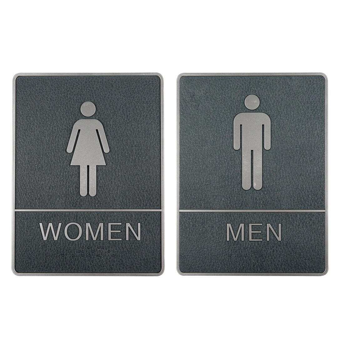 M&T Displays Plastic Restroom Signs, Door Sign With Braille for Office ...