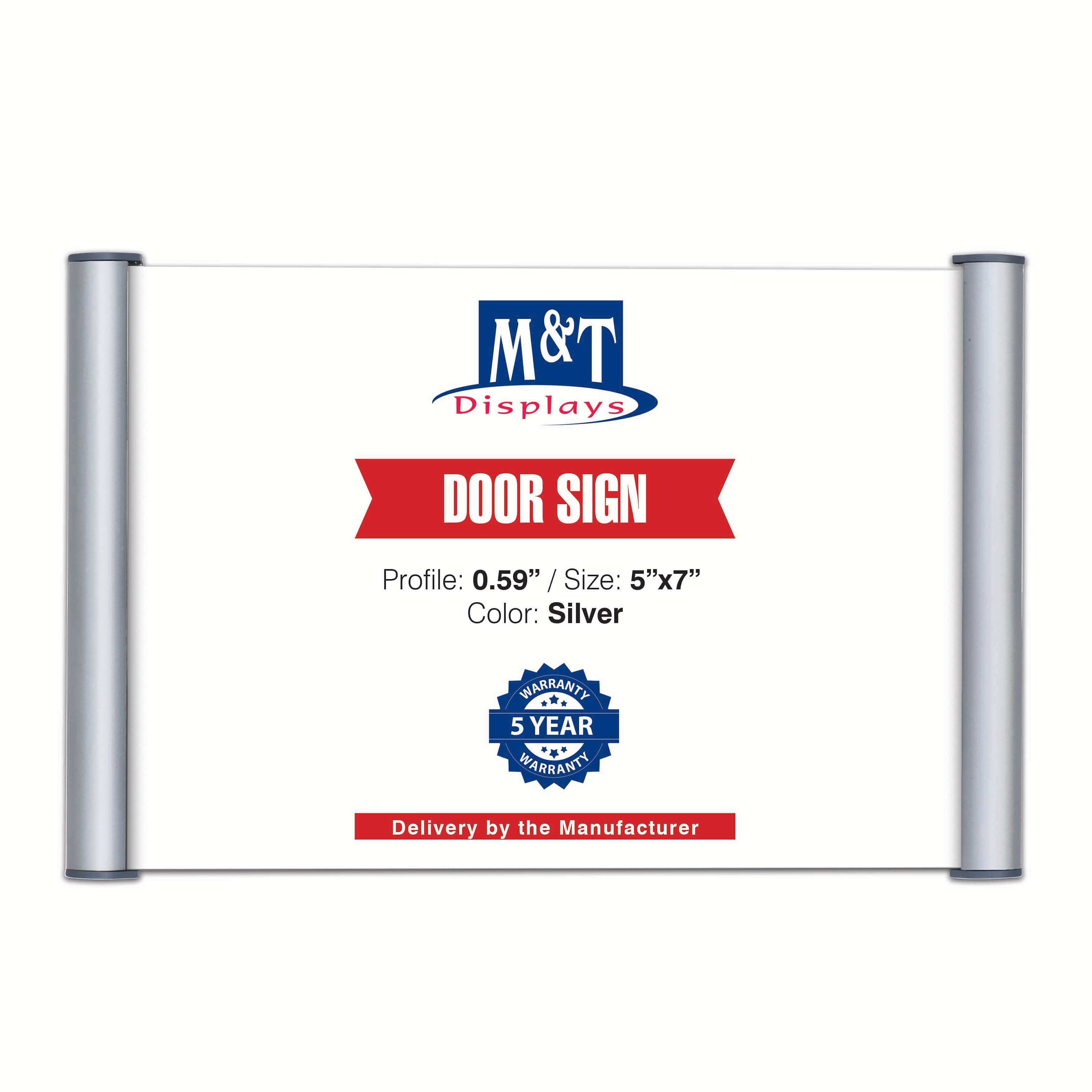 M&T Displays Snap Open Name Plate Aluminum Office Door Sign Holder With ...