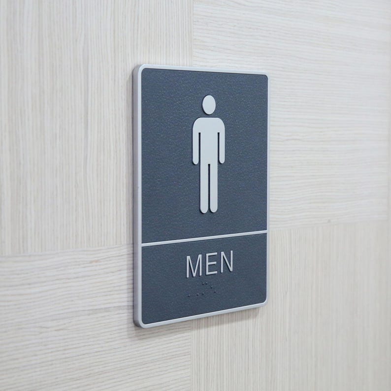 M&T Displays Plastic Restroom Signs, Door Sign With Braille for Office ...