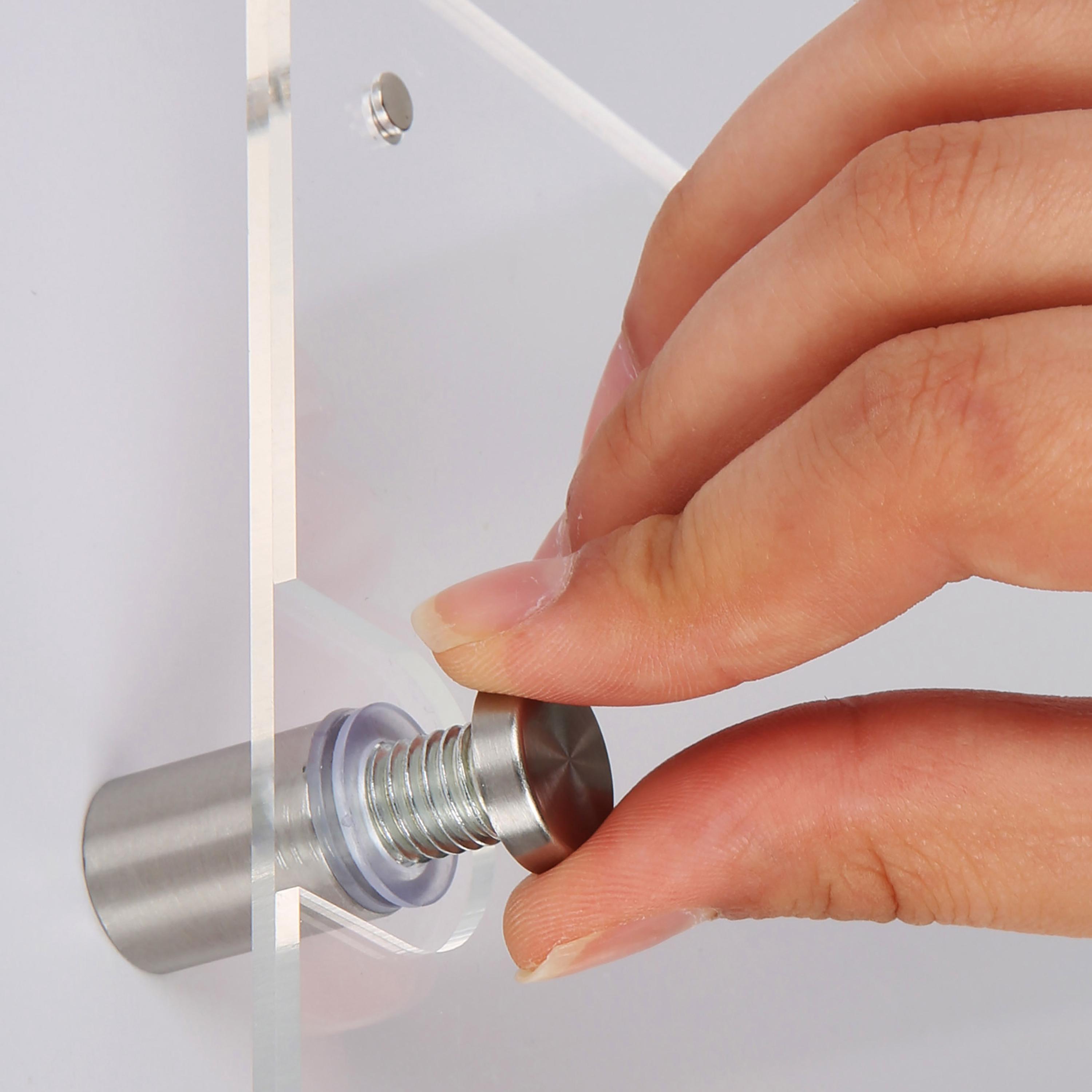 M&T Displays Wall Mount Clear Acrylic Frameless Picture Frame With ...