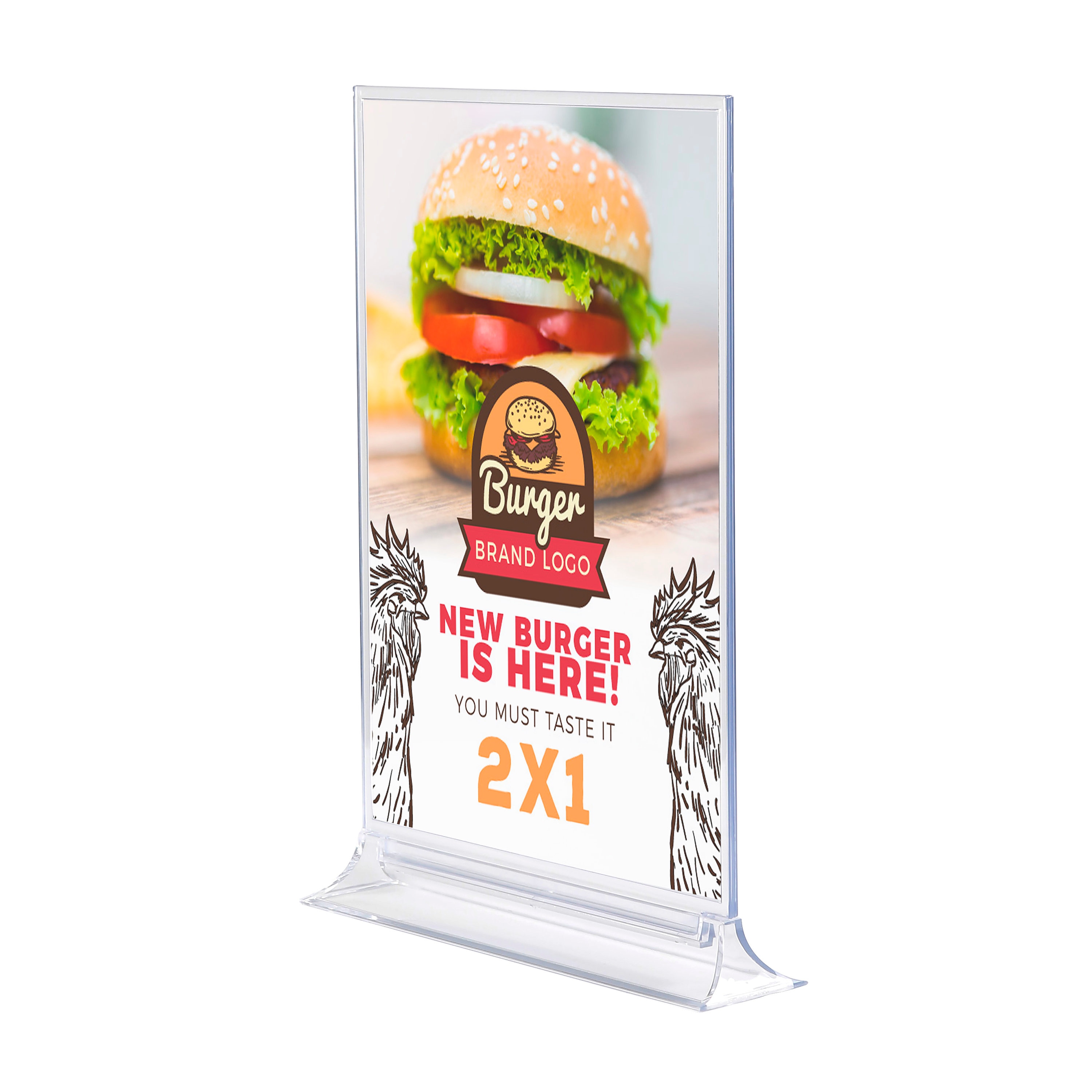 Double Sided Upright Clear Acrylic Leaflet Holder Stand 8.5x11" Pocket ...
