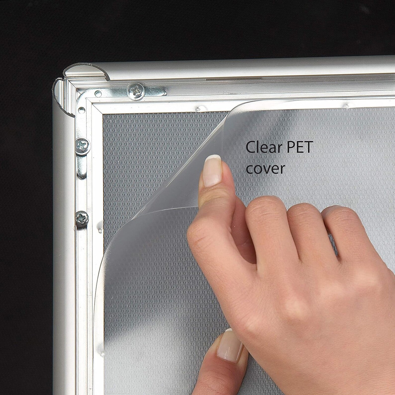 M&T Displays Security Snap Photo Poster Frame, Silver Aluminum, Front ...