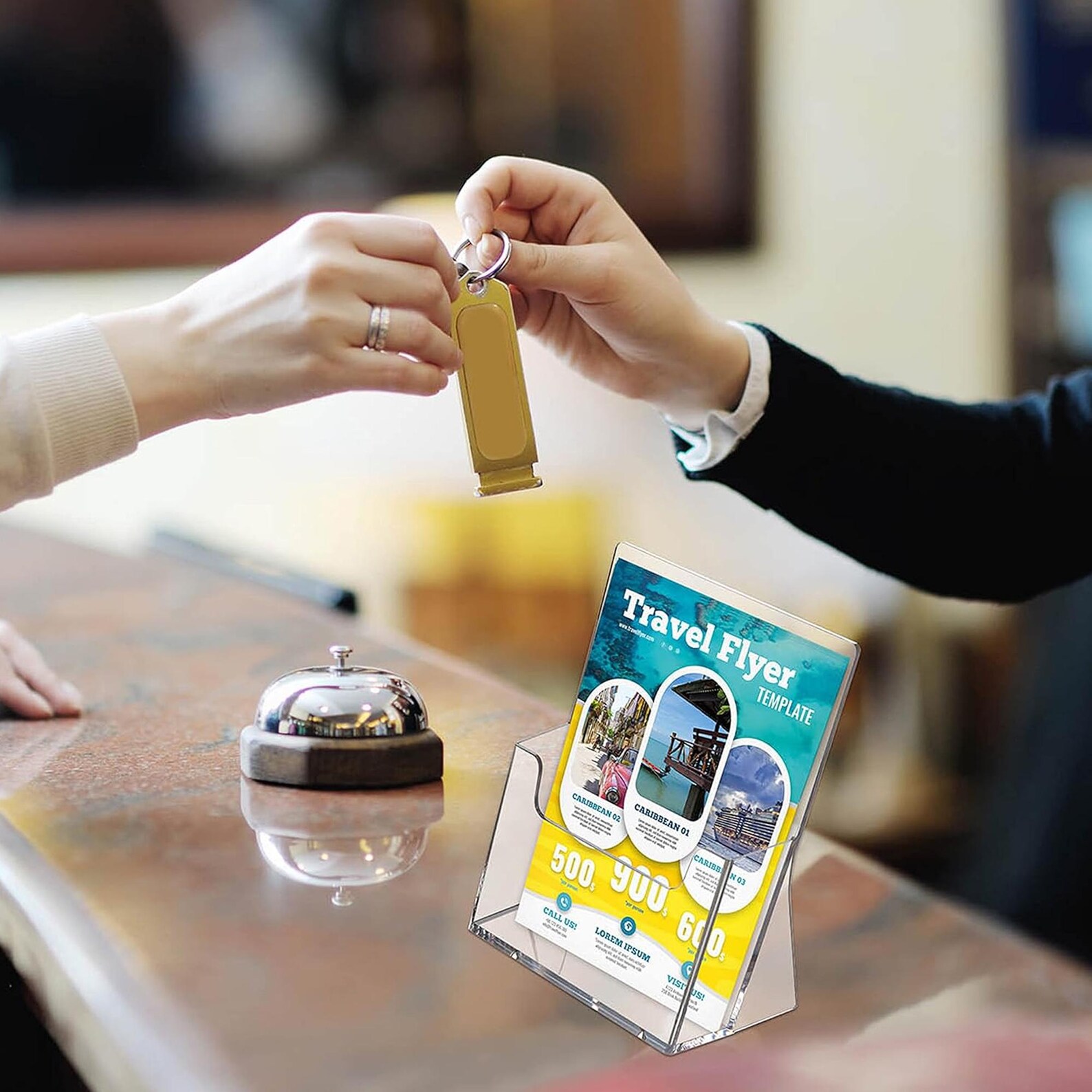 M&T Displays Clear Acrylic Brochure Leaflet Holder 5.5x8.5 Inch Pocket ...