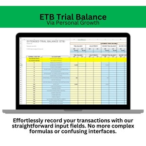 Extended Trial Balance Template Excel File 3 Tabs Easy and Straight ...