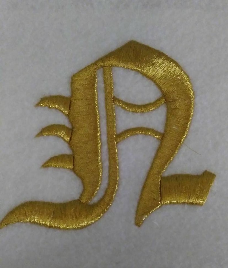 4 Inch Letter Embroidered Patch Old English - Etsy