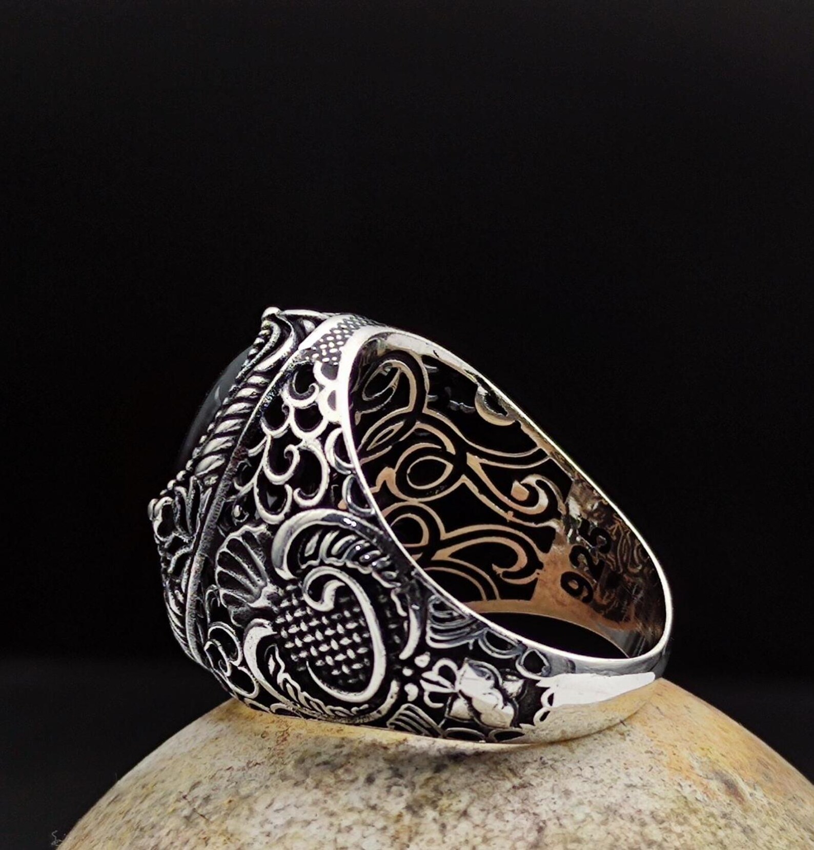 Seal of Prophet Muhammad Ring, 925 Sterling Silver, Handmade Turkish ...