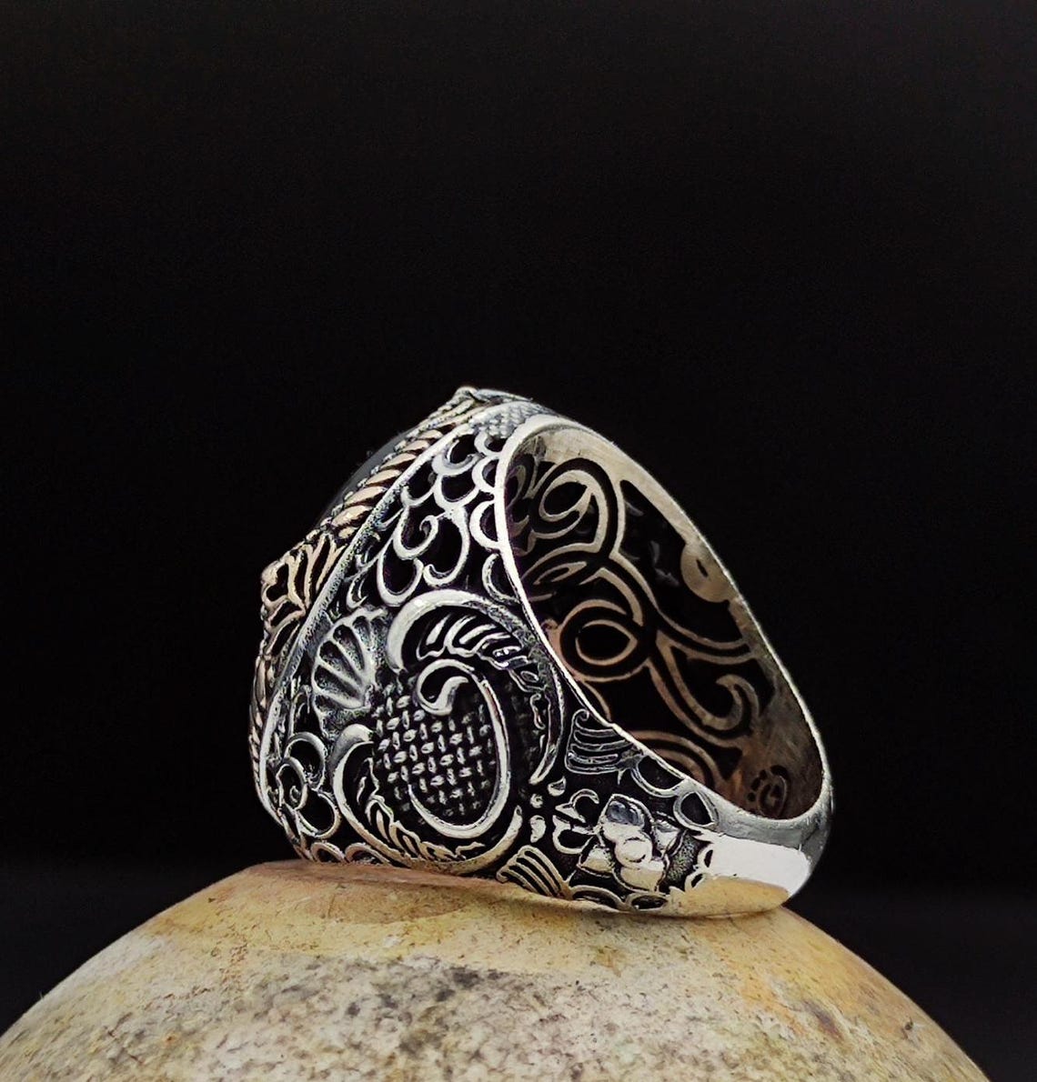 Seal of Prophet Muhammad Ring, 925 Sterling Silver, Handmade Turkish ...