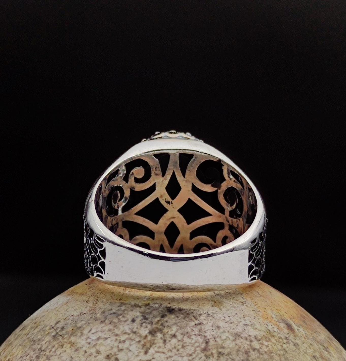 Seal of Prophet Muhammad Ring, 925 Sterling Silver, Handmade Turkish ...