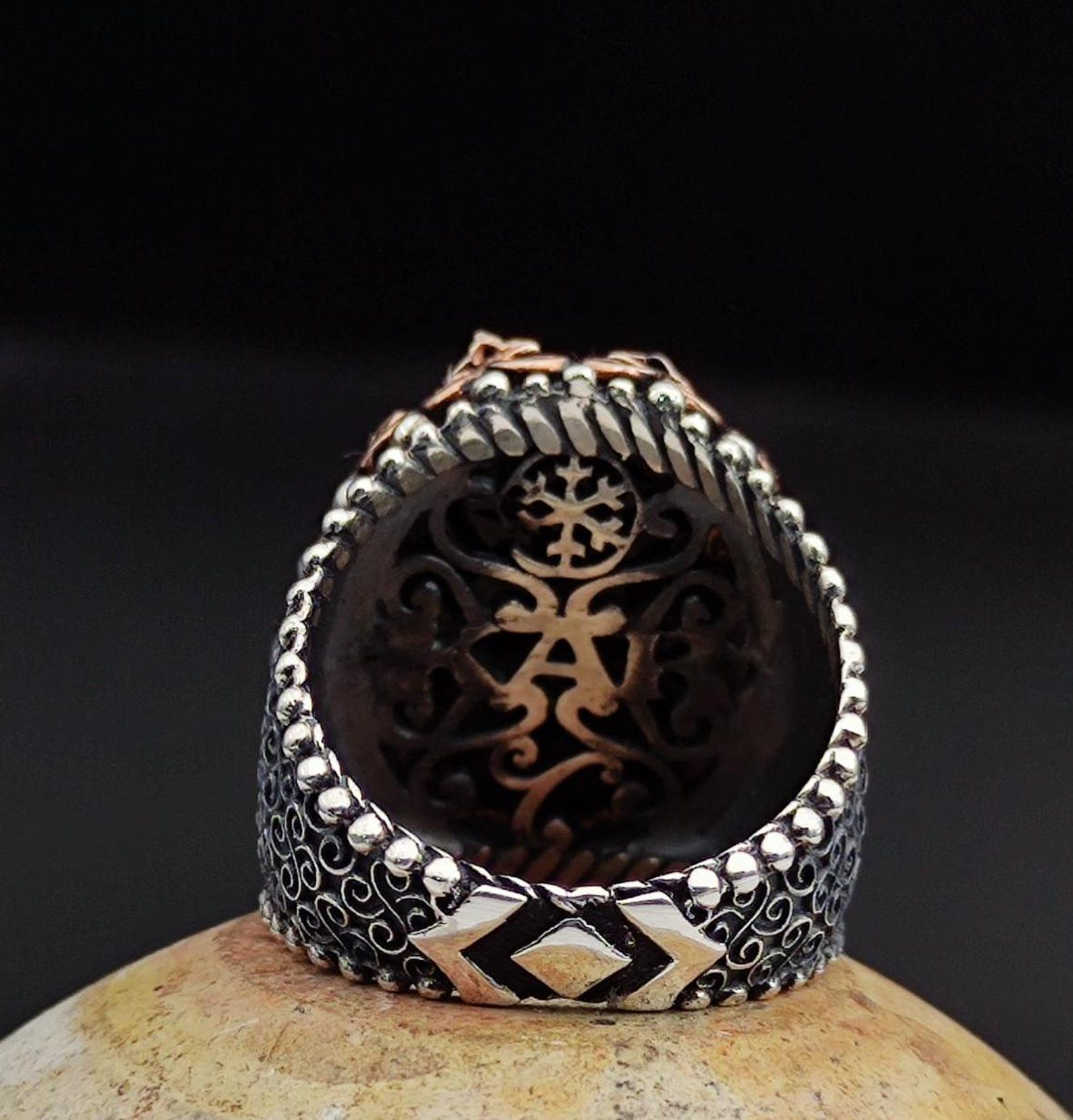 Seal of Prophet Muhammad Ring, 925 Sterling Silver, Handmade Turkish ...