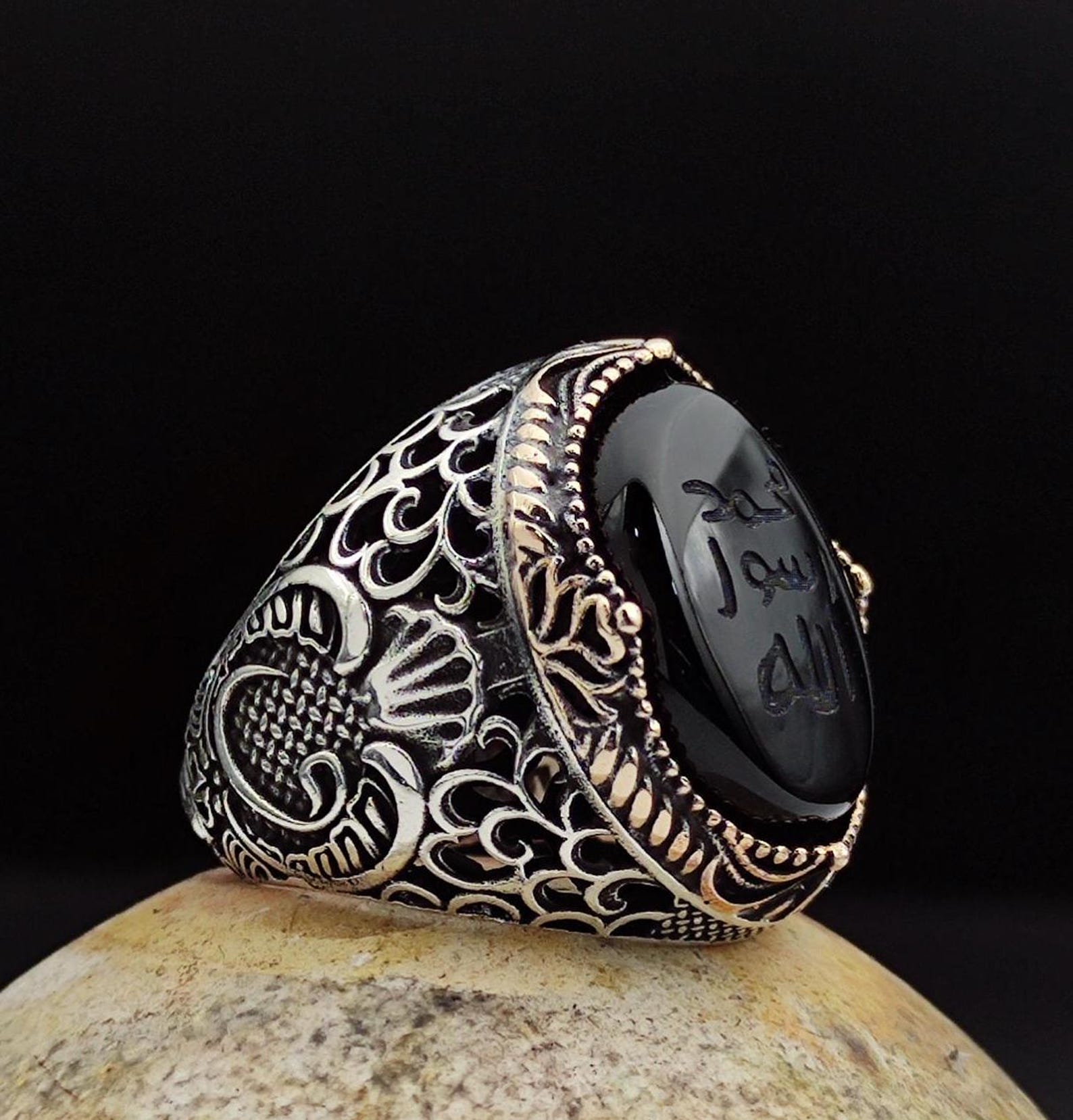 Seal of Prophet Muhammad Ring, 925 Sterling Silver, Handmade Turkish ...