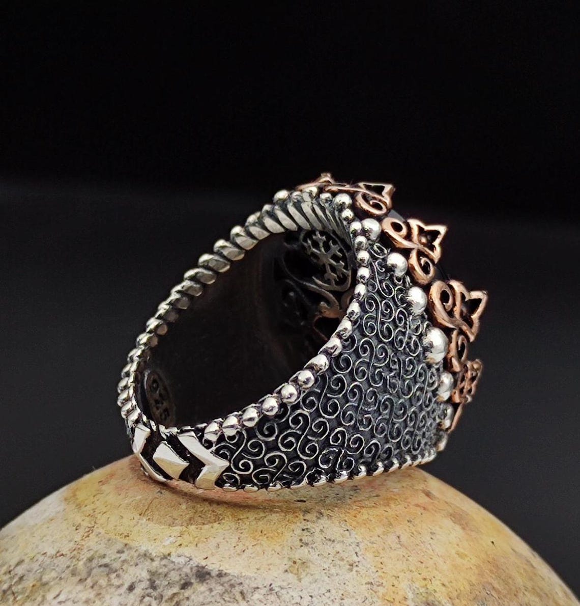 Seal of Prophet Muhammad Ring, 925 Sterling Silver, Handmade Turkish ...