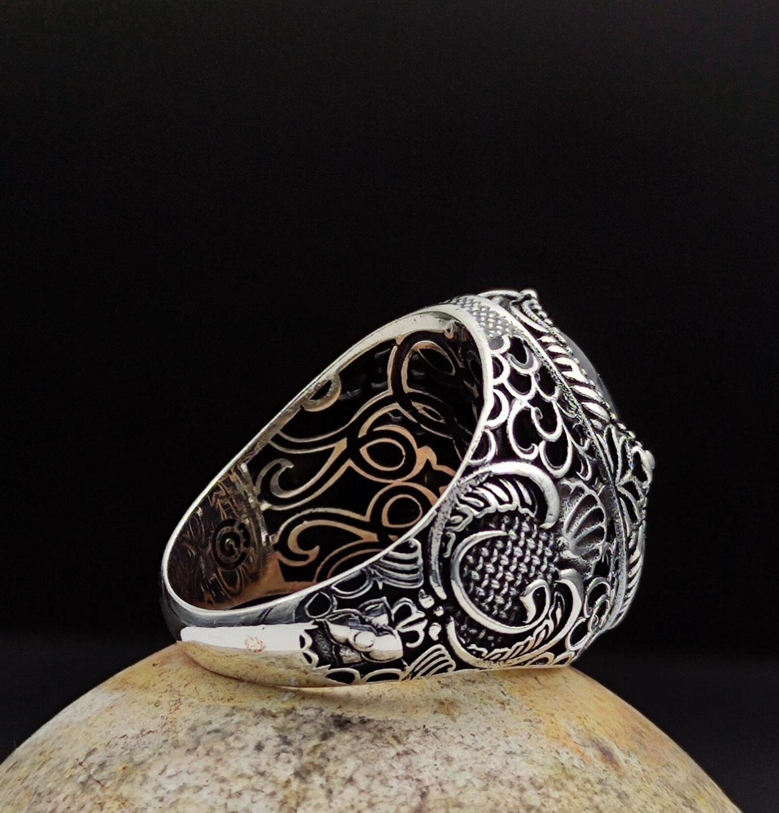 Seal of Prophet Muhammad Ring, 925 Sterling Silver, Handmade Turkish ...