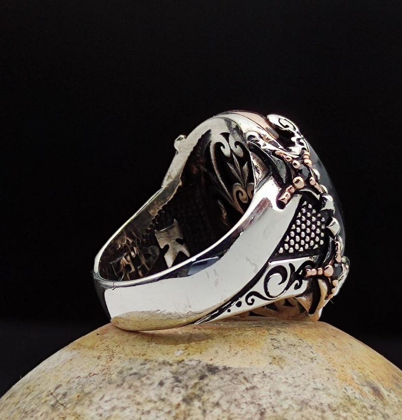 Seal of Prophet Muhammad Ring, 925 Sterling Silver, Handmade Turkish ...