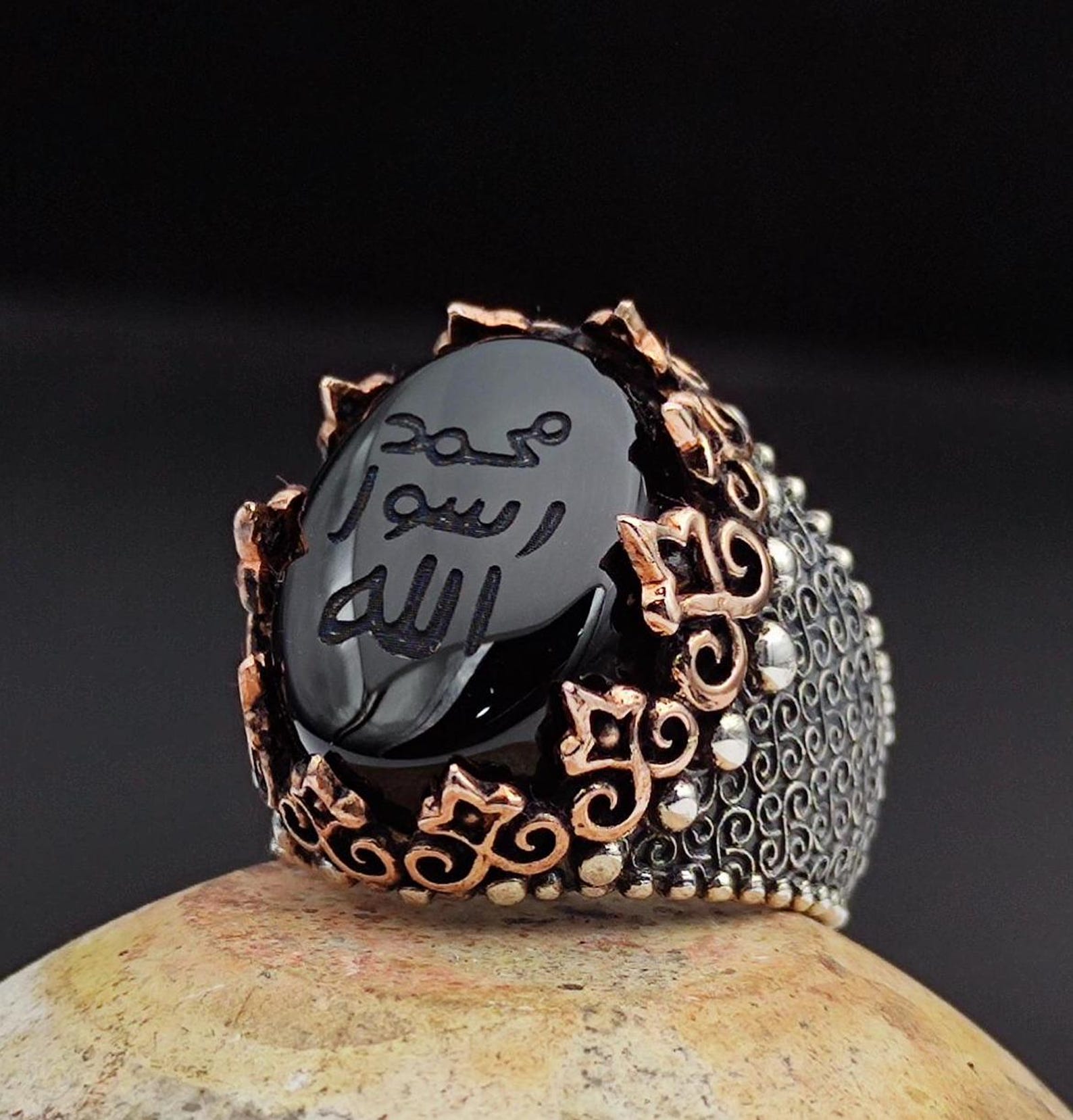 Seal of Prophet Muhammad Ring, 925 Sterling Silver, Handmade Turkish ...